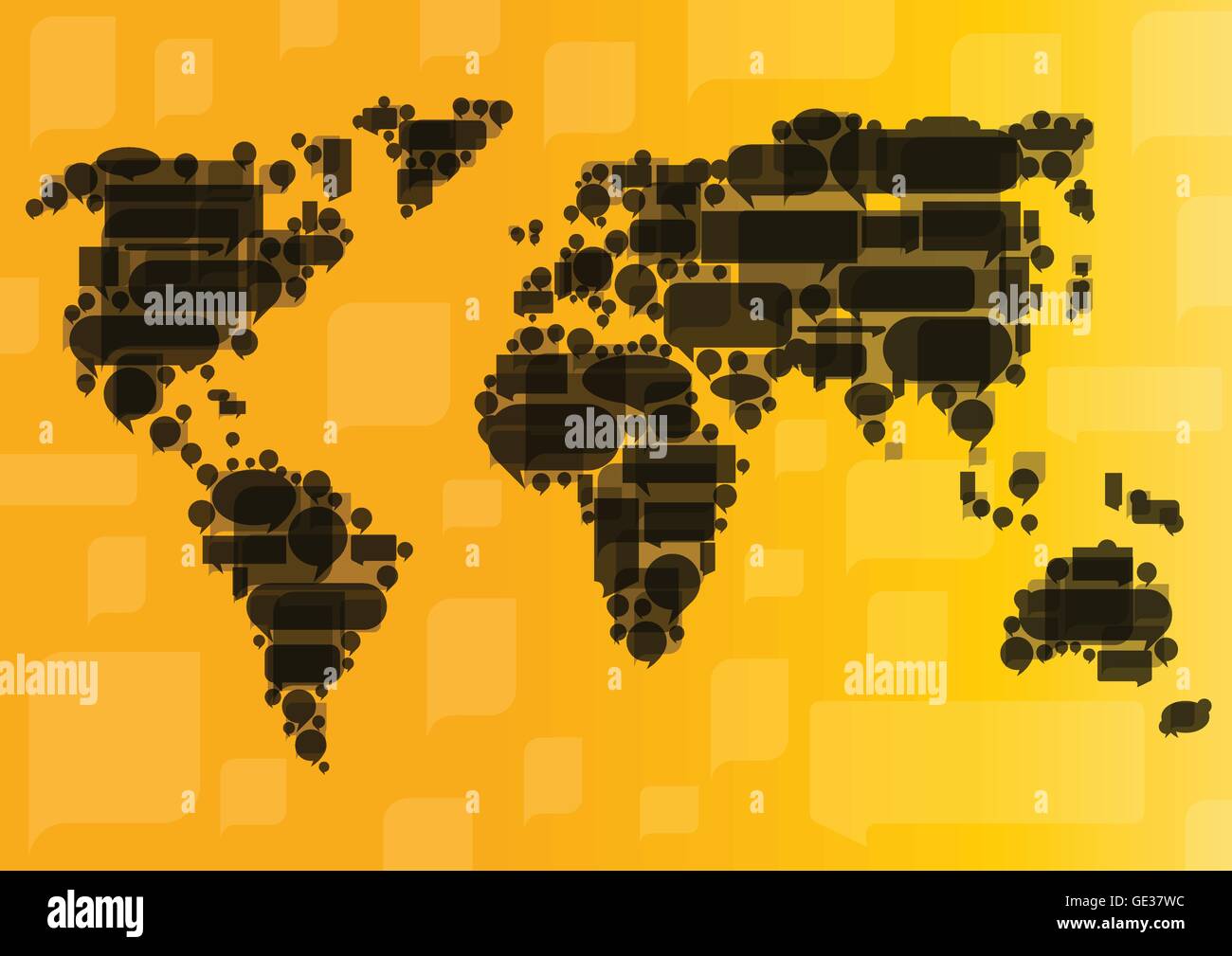 Globalization concept of business and communication vector background ...
