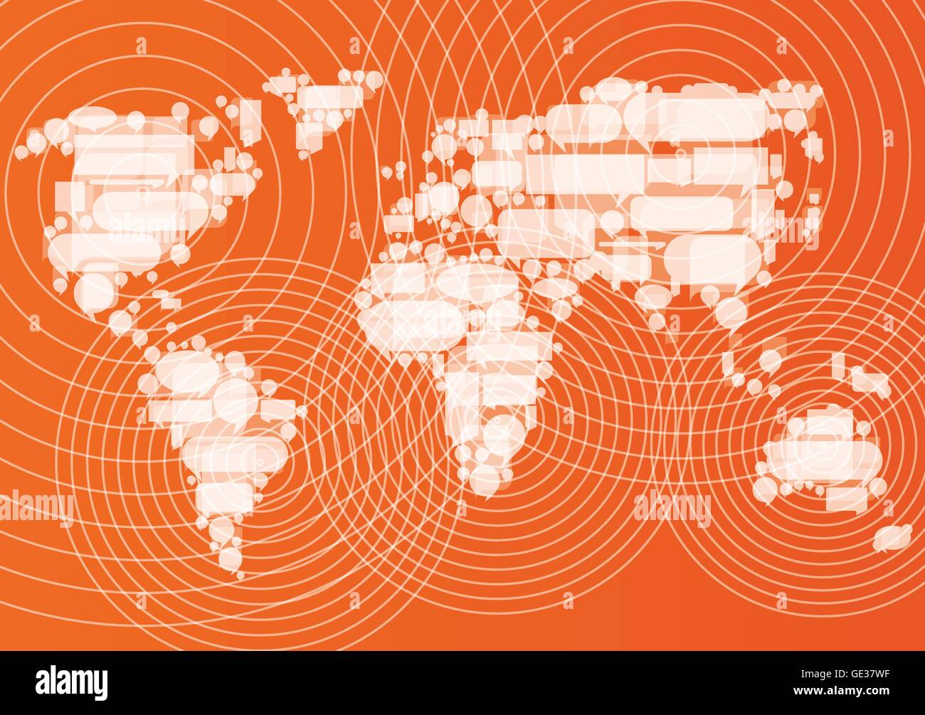 Globalization concept of business and communication vector background ...