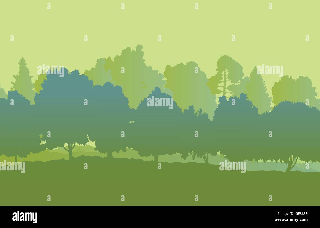 Forest trees abstract vector background landscape Stock Vector Image ...
