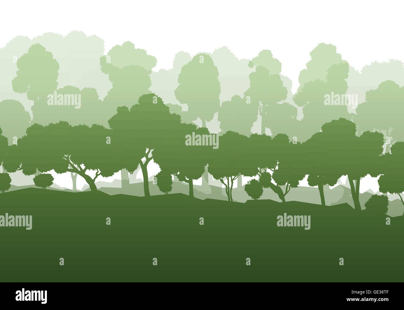 Forest trees abstract vector background landscape Stock Vector Image ...