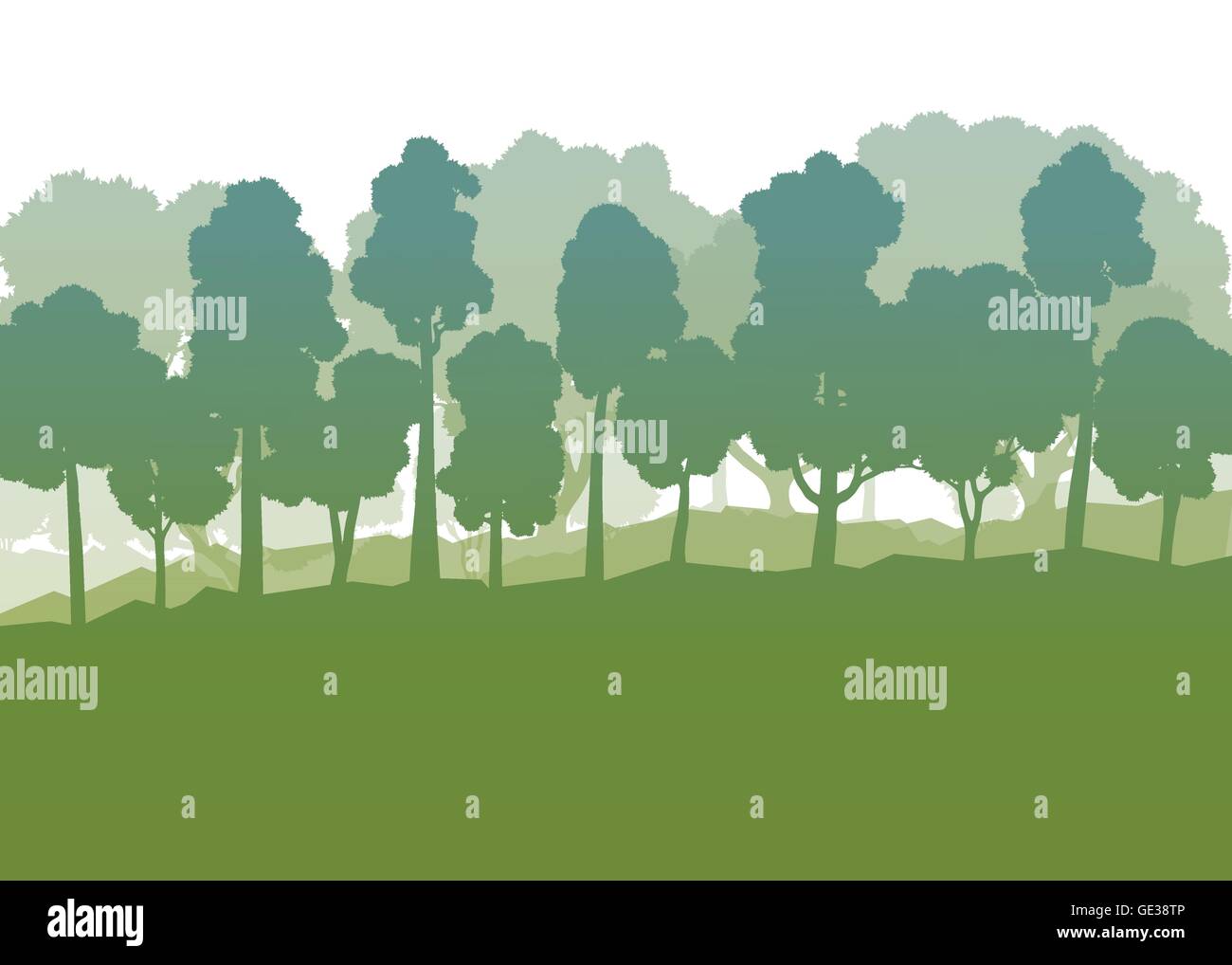 Forest trees abstract vector background landscape Stock Vector Image ...
