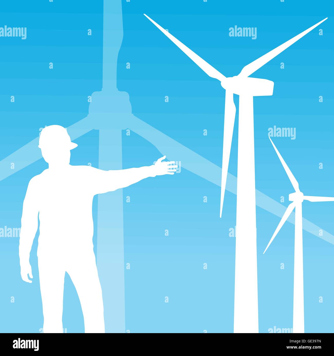 Wind electricity generators vector background for poster Stock Vector ...