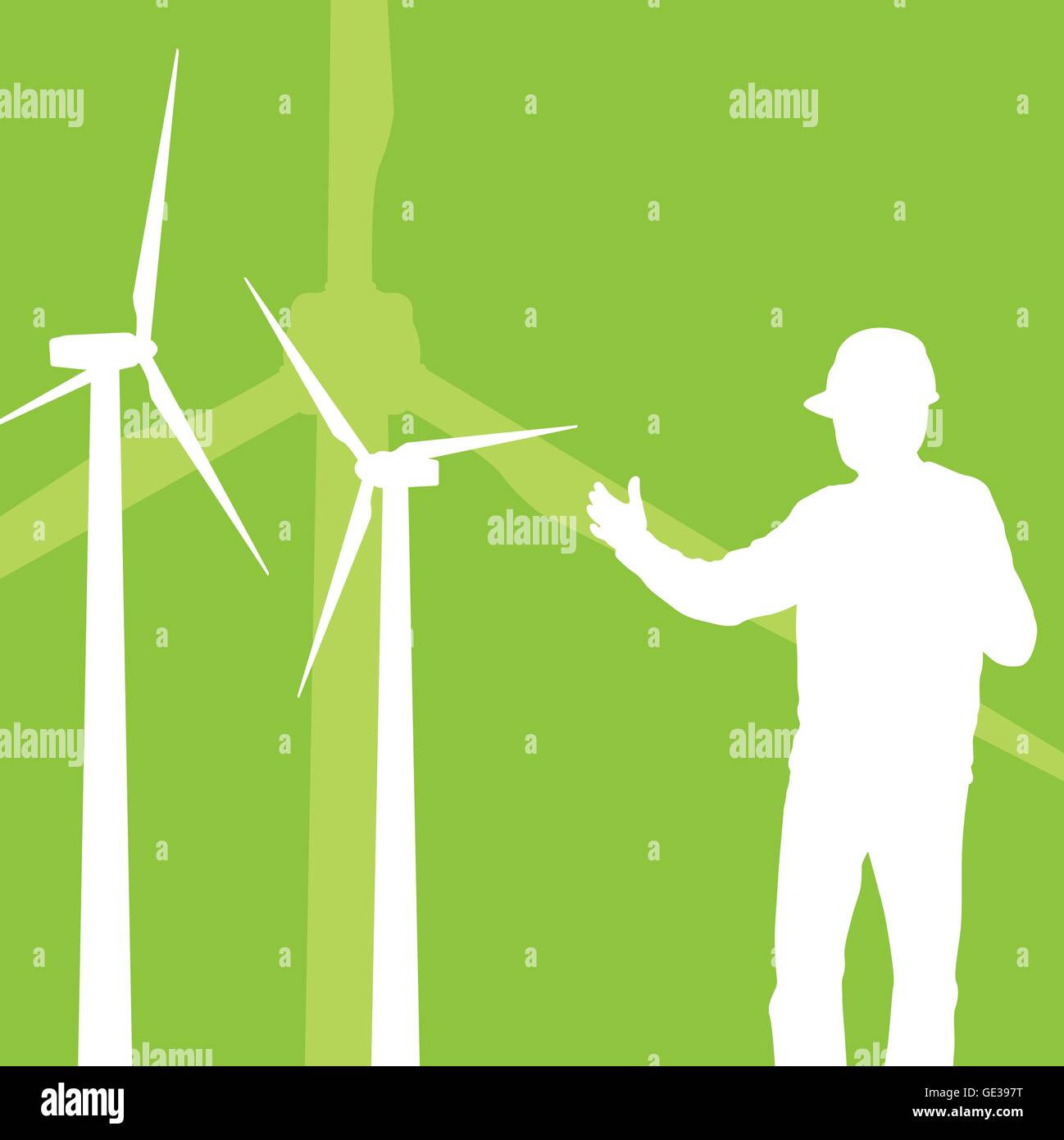 Wind electricity generators vector background for poster Stock Vector ...
