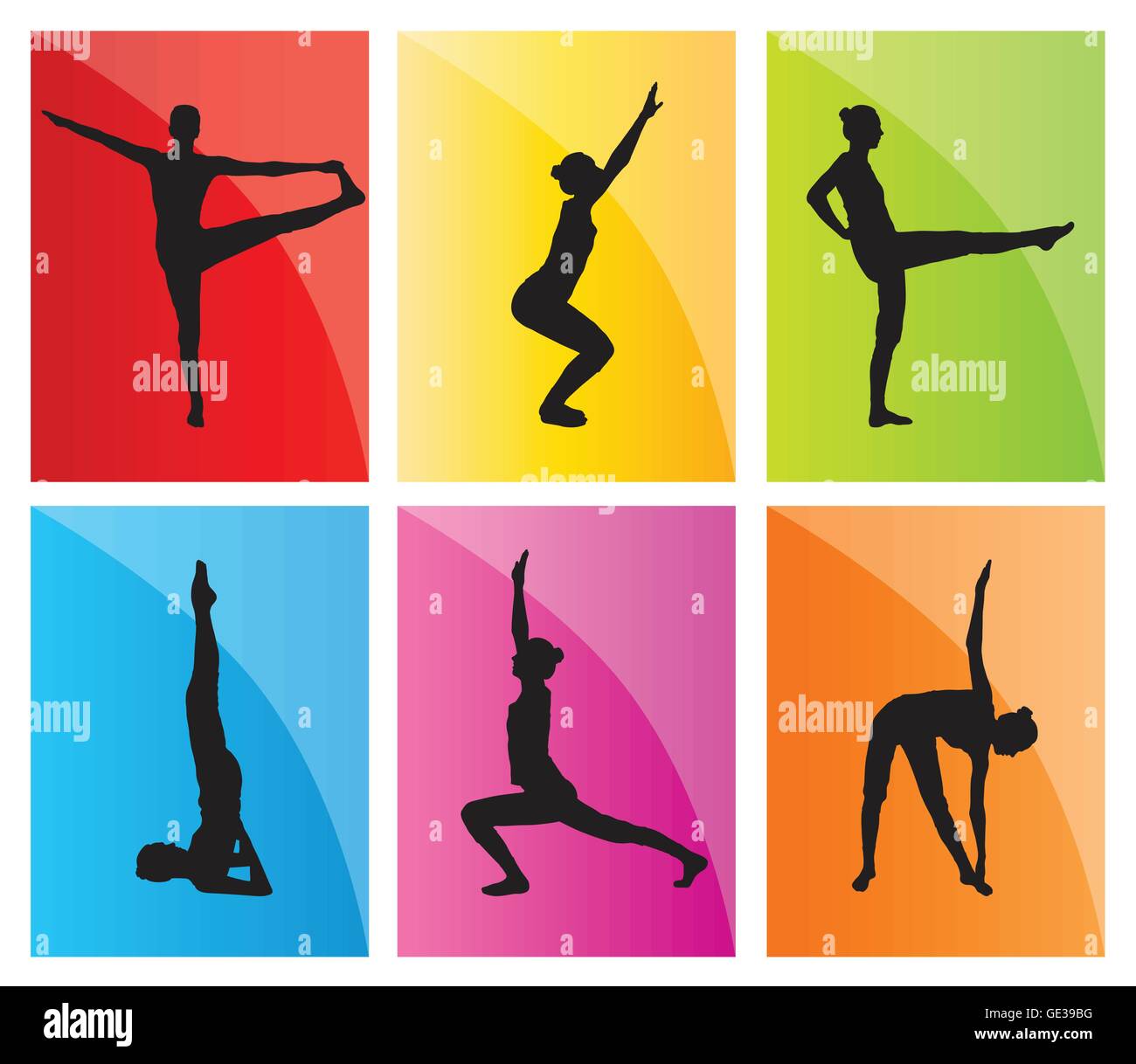 Yoga vector background set for poster Stock Vector Image & Art - Alamy