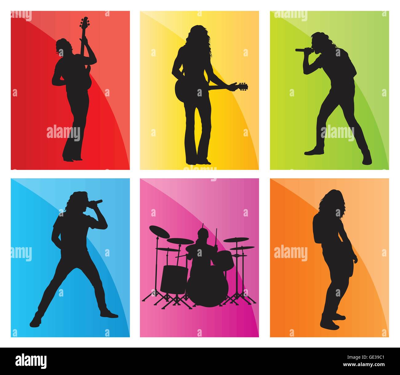 Music band set vector background for poster Stock Vector Image & Art ...