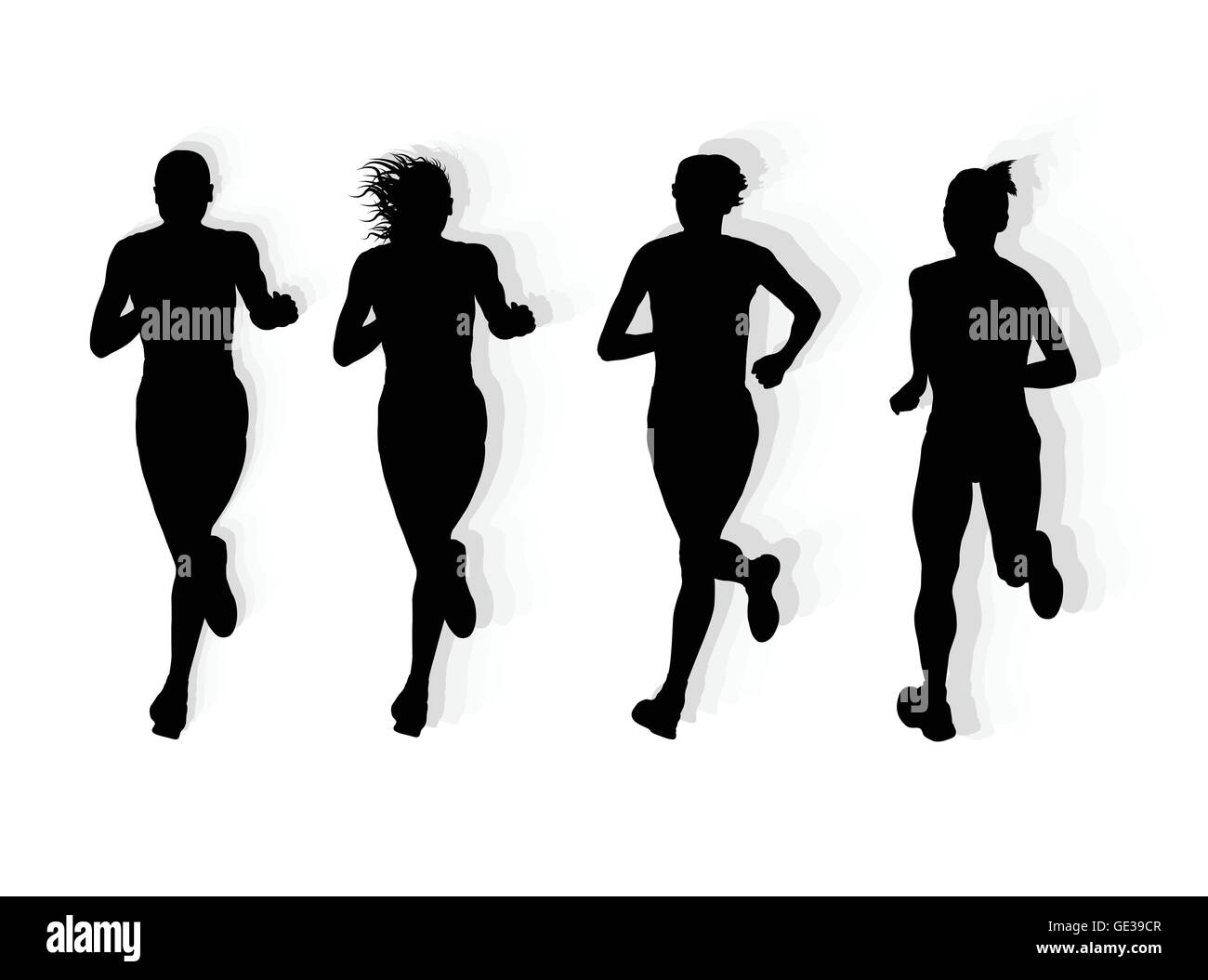 Marathon runners vector background for poster Stock Vector Image & Art ...