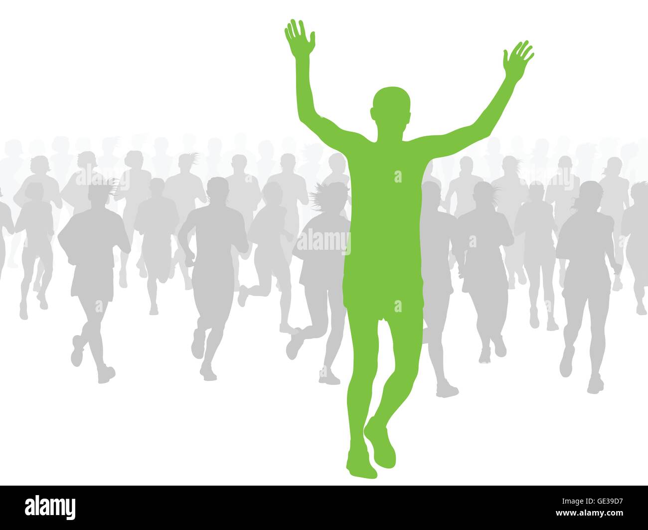 Marathon runners vector background for poster Stock Vector Image & Art ...