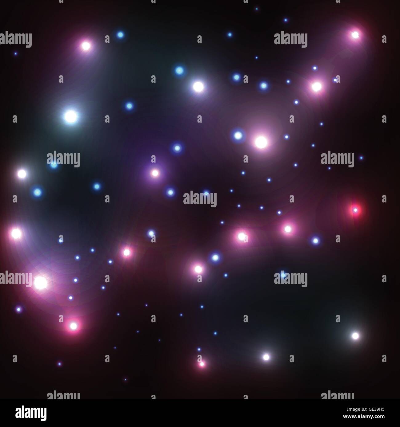 Glowing stars in space glitter vector background template concept for ...