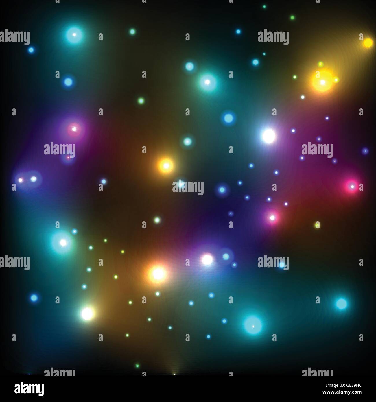 Glowing stars in space glitter vector background template concept for ...
