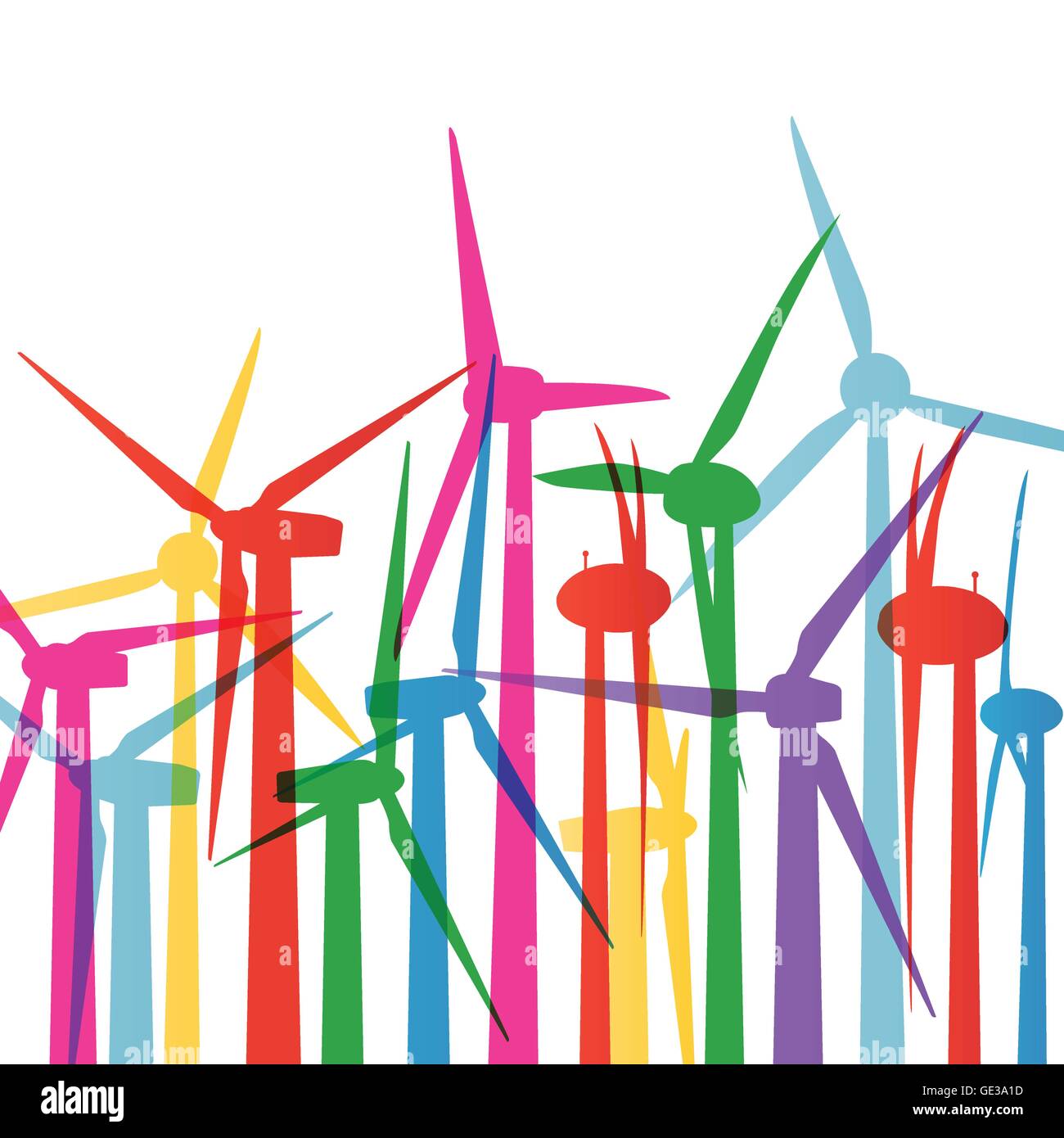 Wind power generators electricity farm Stock Vector Images - Alamy