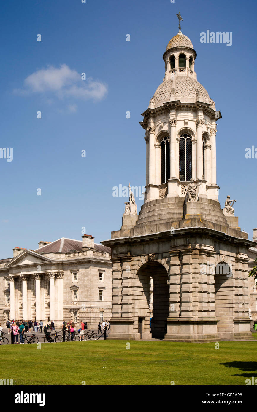 Ireland, Dublin, 1853 Trinity College Campanile Bell tower and chapel ...