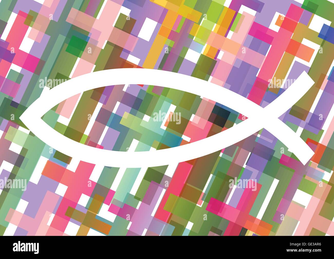 Christian fish Jesus symbol abstract vector background concept ...