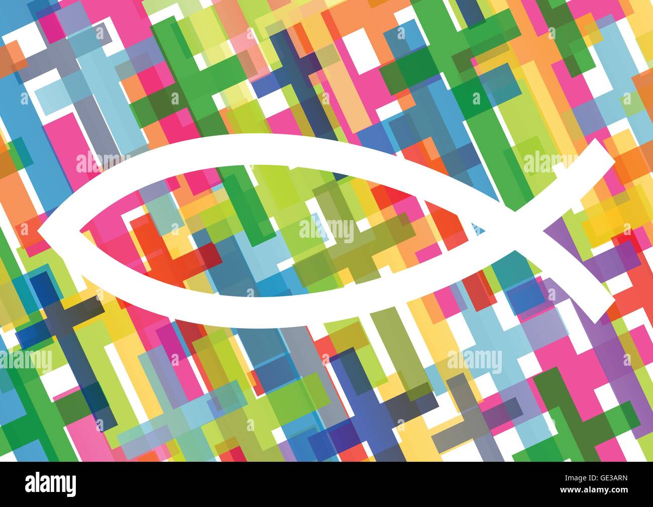 Christian fish Jesus symbol abstract vector background concept ...