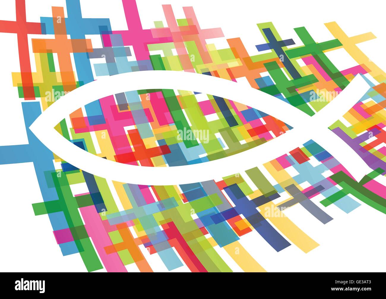 Christian fish Jesus symbol abstract vector background concept ...