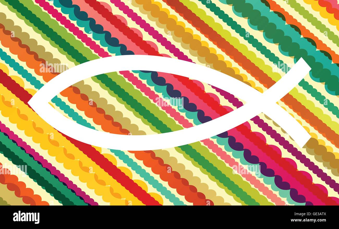 Christian fish abstract vector background concept illustration Stock ...
