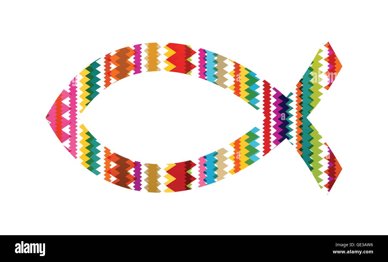 Christian fish abstract vector background concept illustration Stock ...