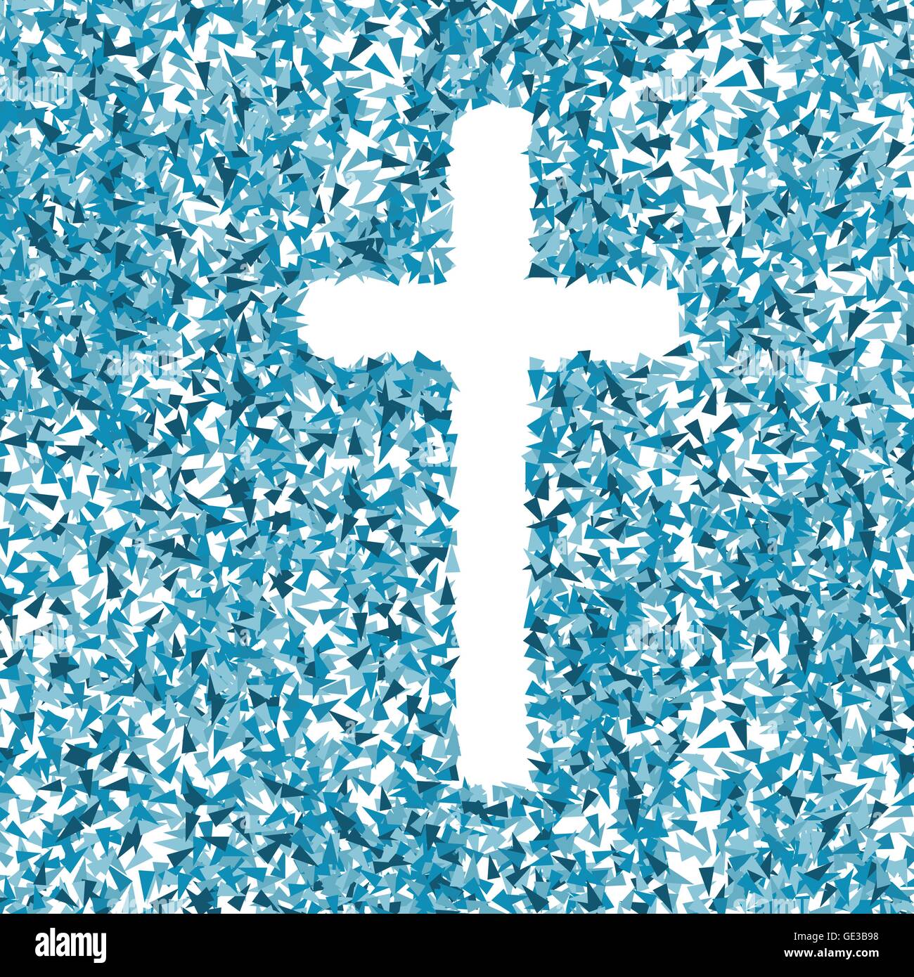 Cross vector background concept made of fragments cloud for poster ...
