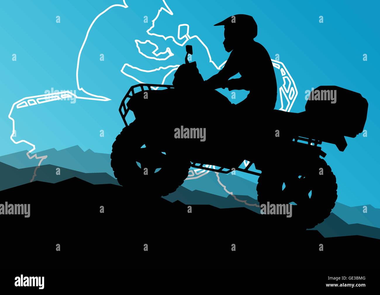 Motorbike in forest Stock Vector Images - Alamy