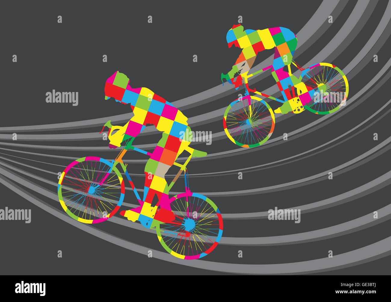 Cyclist riding a bicycle vector background for poster Stock Vector ...