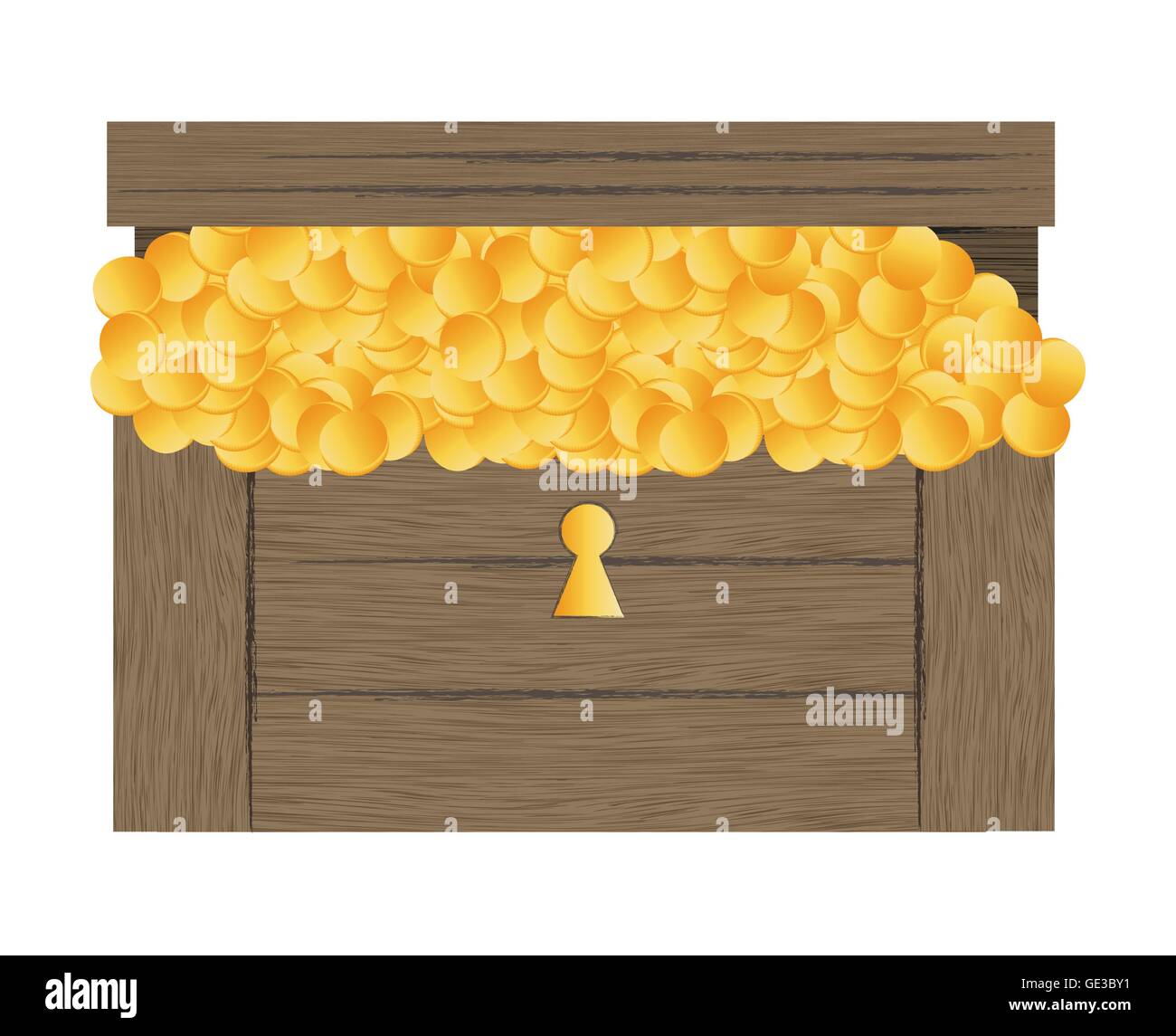 Vector illustration of treasure chest with gold coins vector background ...
