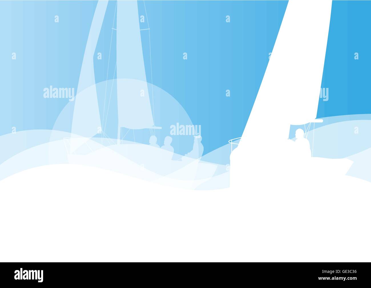 Sailing yacht race vector background transportation competition concept ...