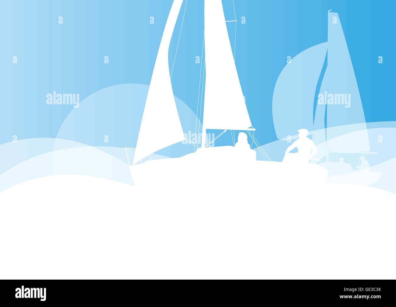 Sailing yacht race vector background transportation competition concept ...