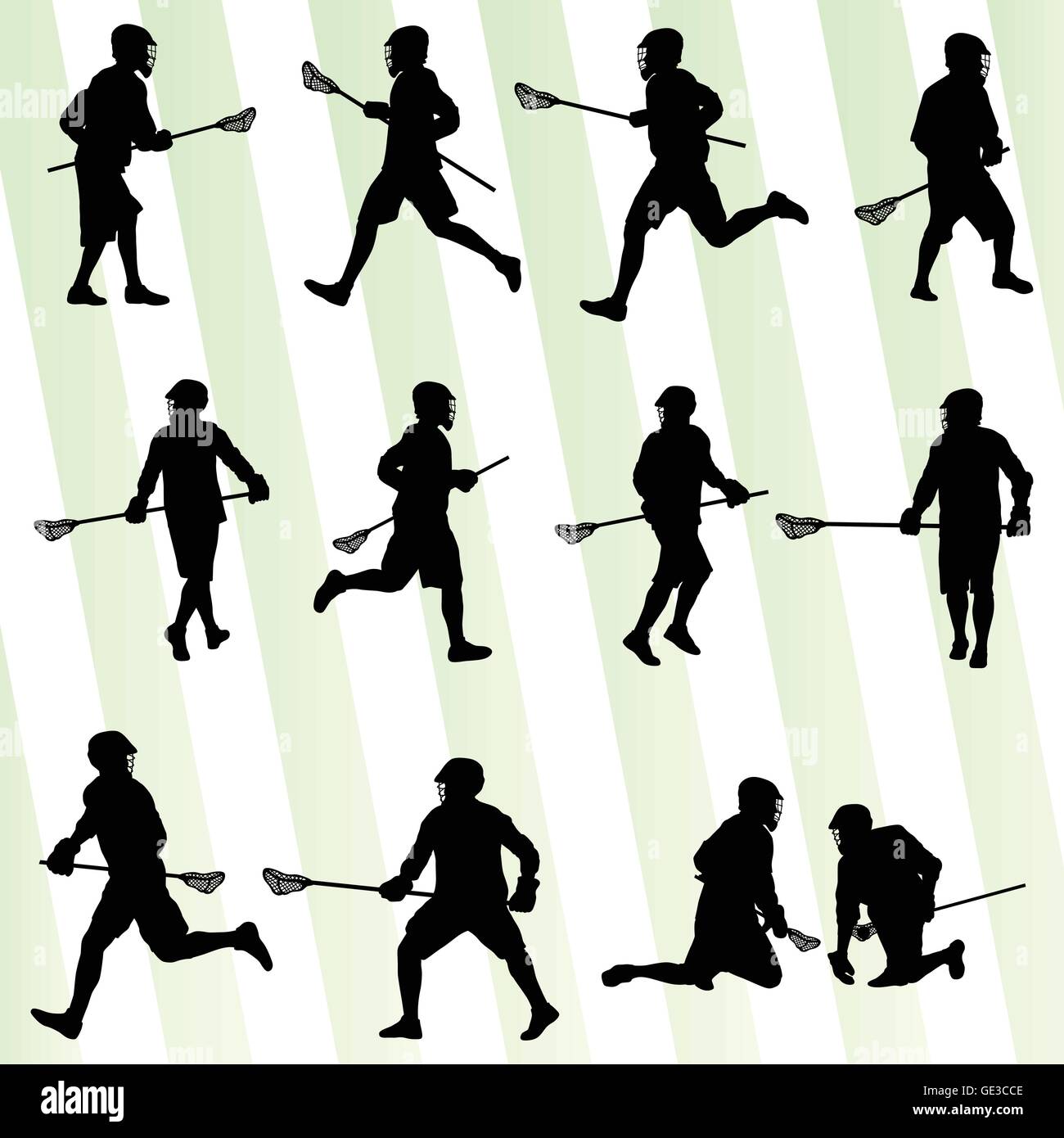 Lacrosse player in action vector background set for poster Stock Vector ...