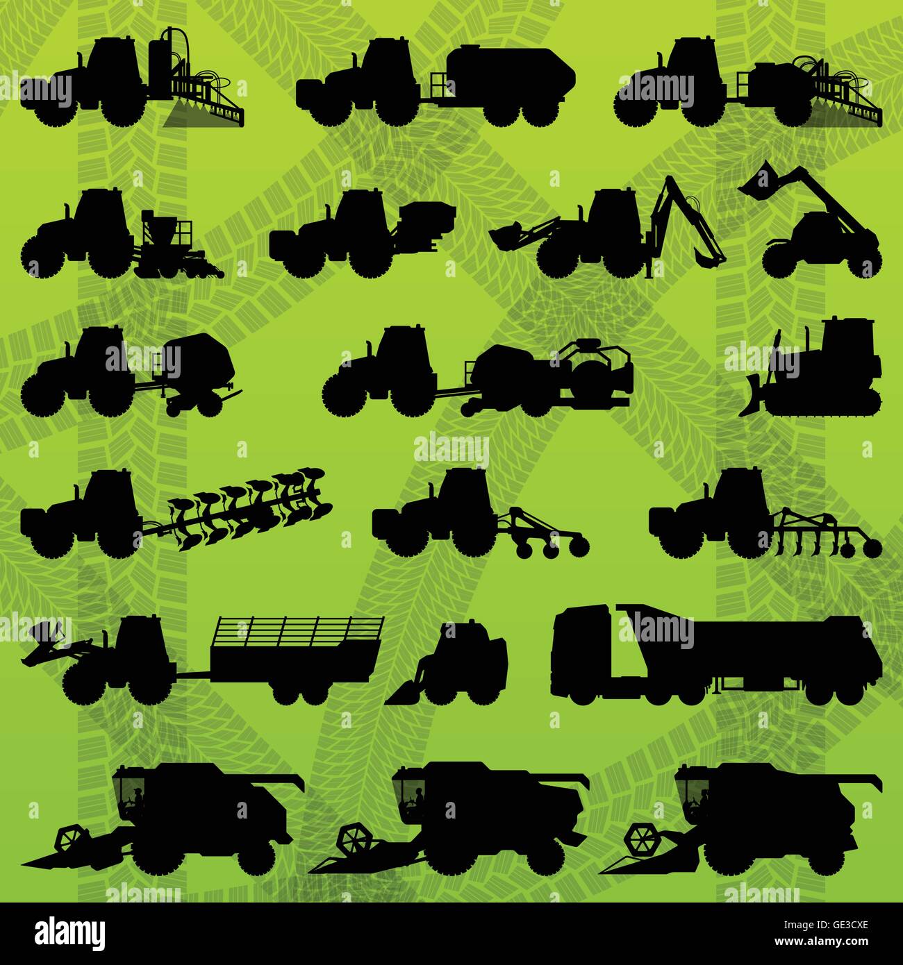 Combines Harvesting Corn Stock Vector Images Alamy
