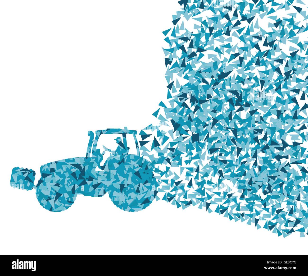 Tractor vector background concept made of fragments isolated on white ...