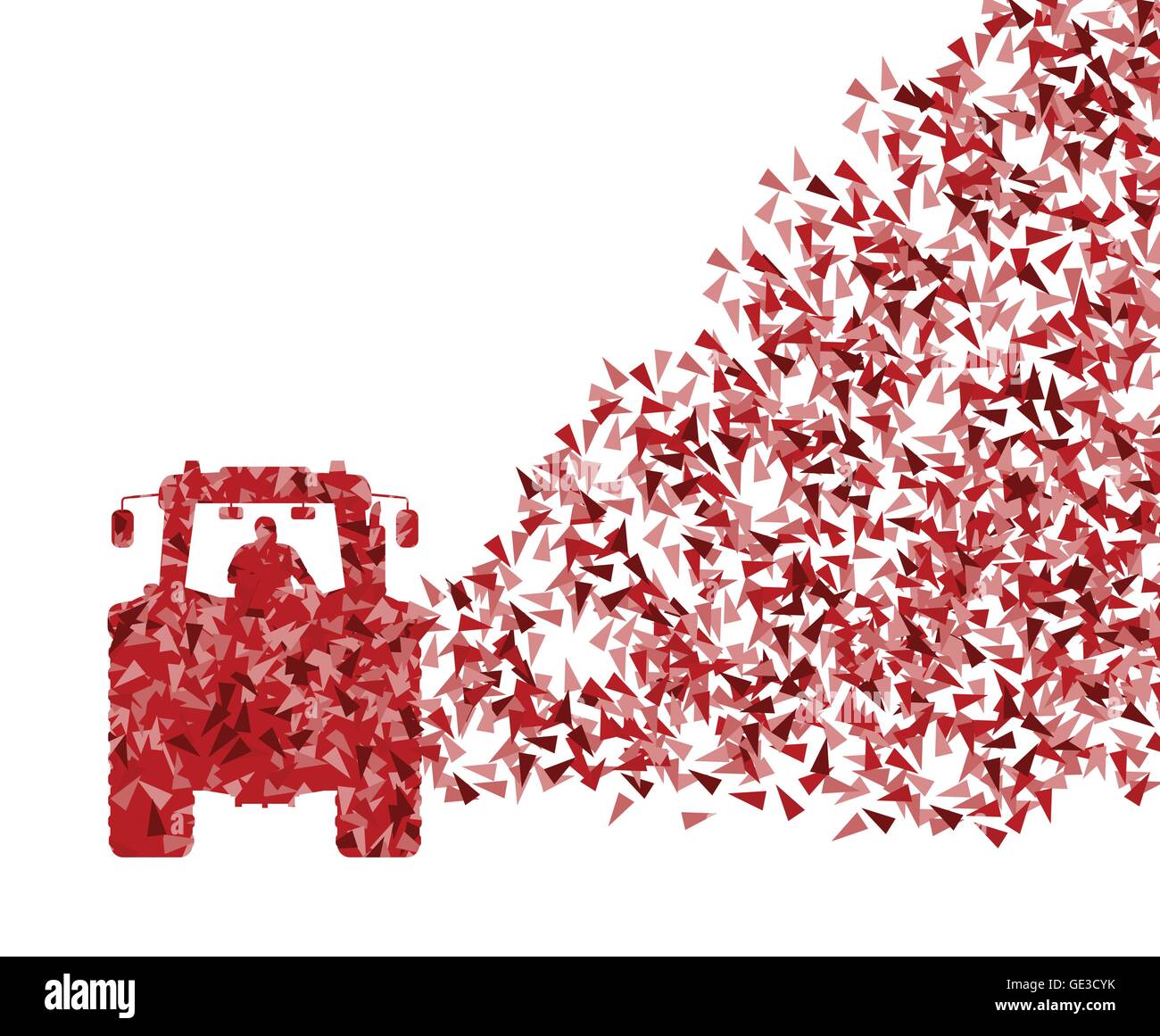 Tractor vector background concept made of fragments isolated on white ...