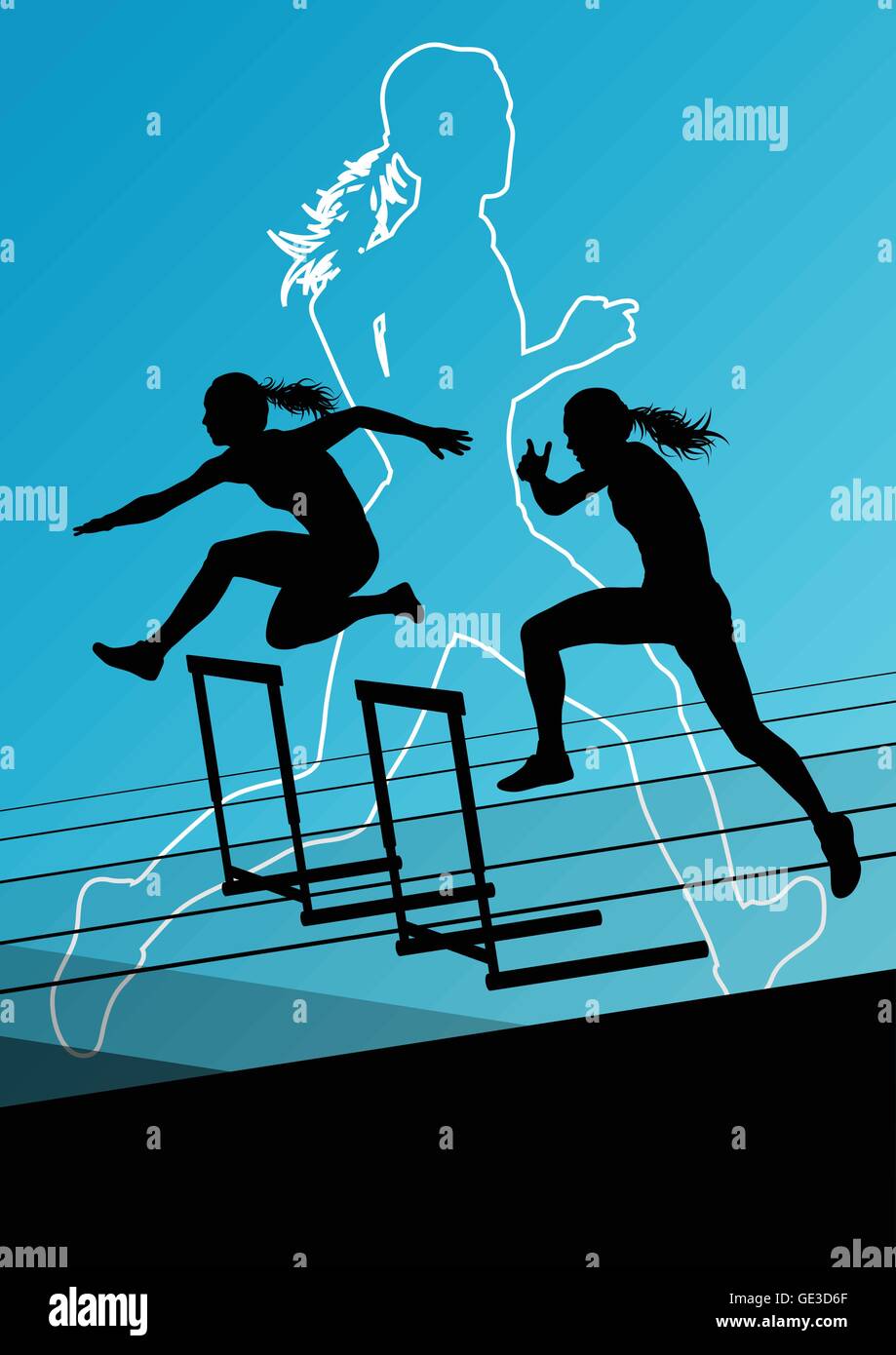 Athletics hurdles Stock Vector Images - Alamy