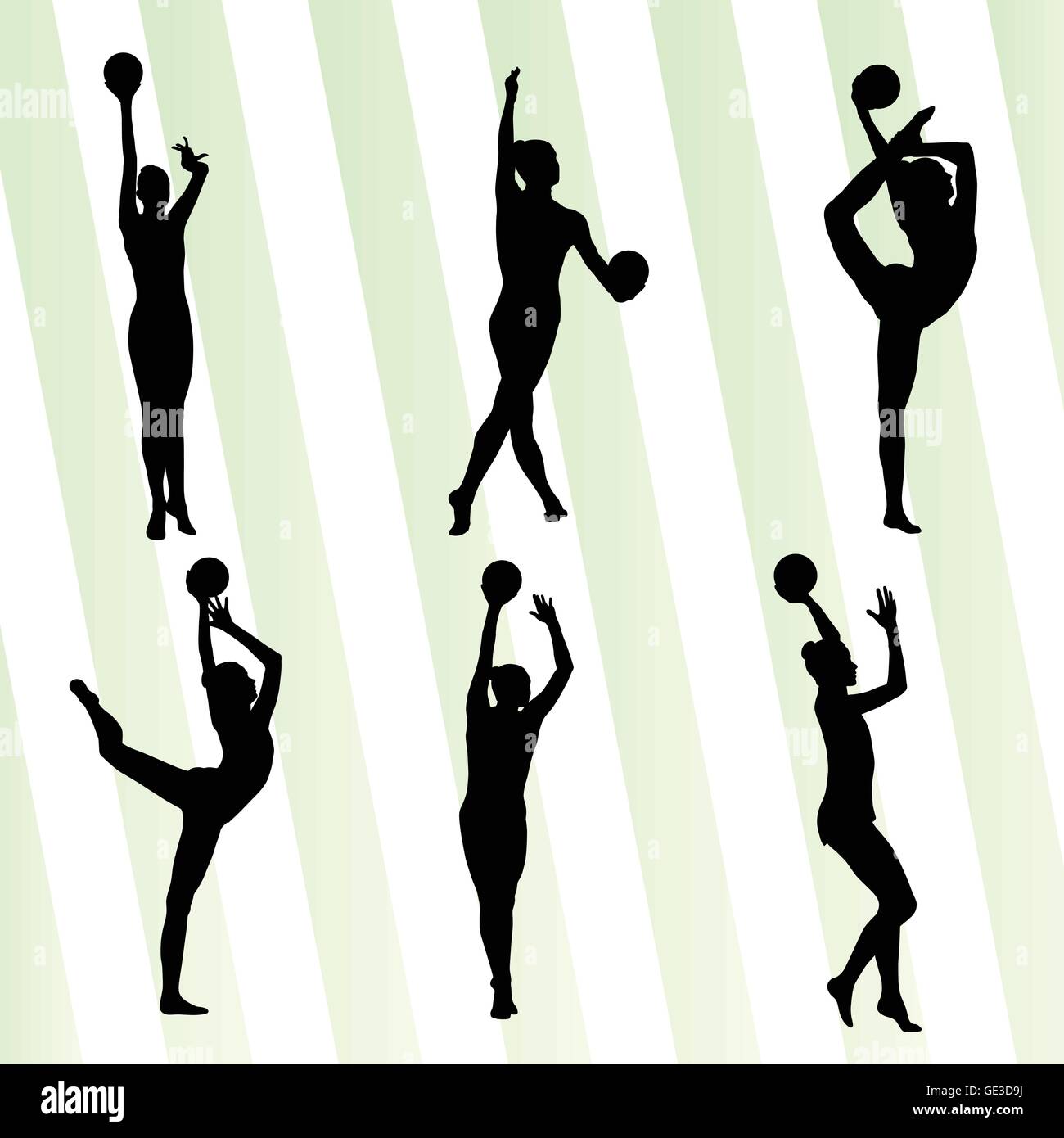 Art gymnastics with balls vector background set Stock Vector Image ...