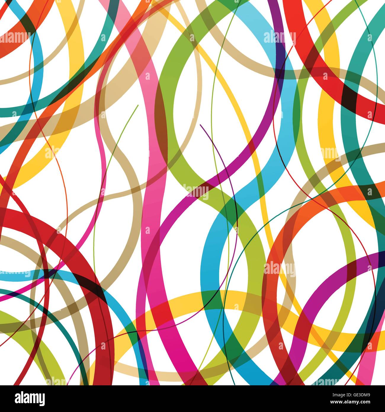 Color round ellipse lines waves colorful mosaic abstract illustration ...