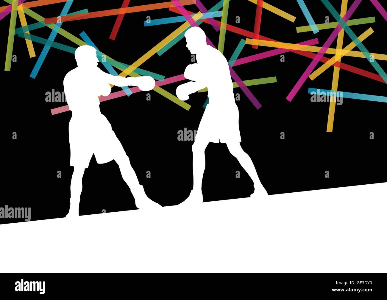 Boxing men in abstract vector concept background illustration Stock ...