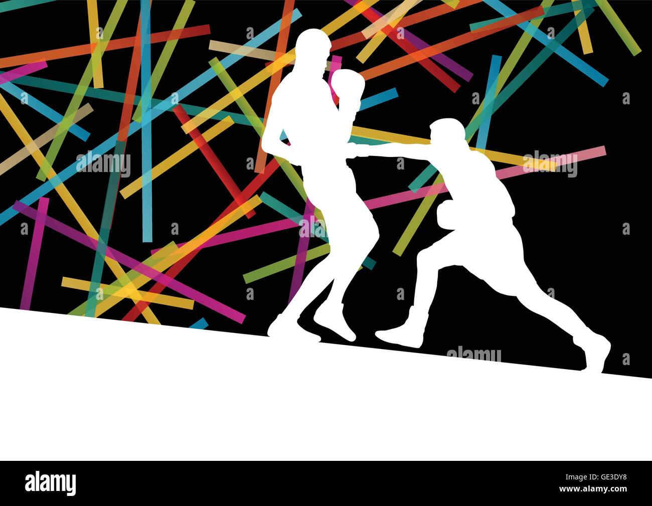 Boxing men in abstract vector concept background illustration Stock ...