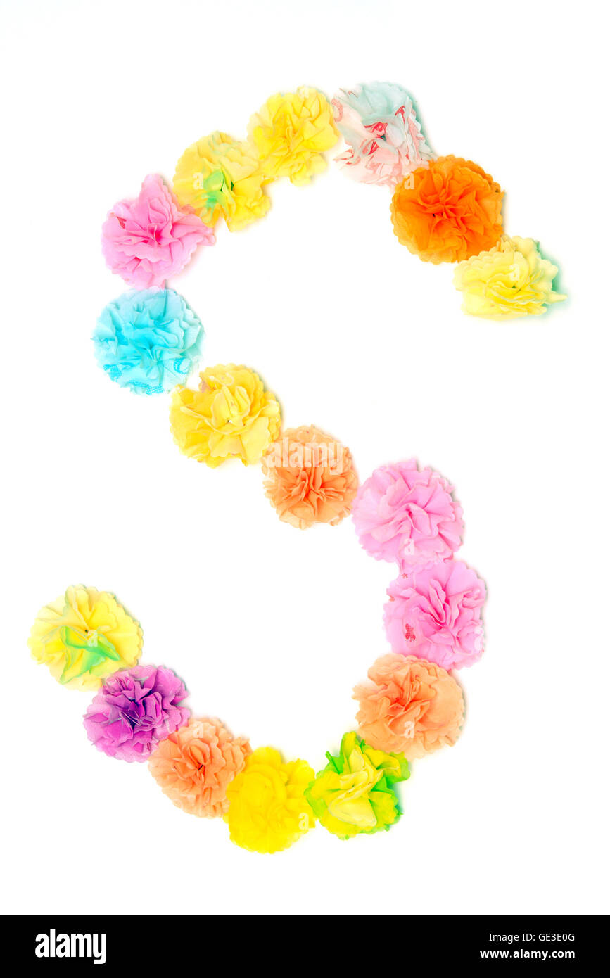 Colorful paper craft work of flowers as alphabet Stock Photo - Alamy