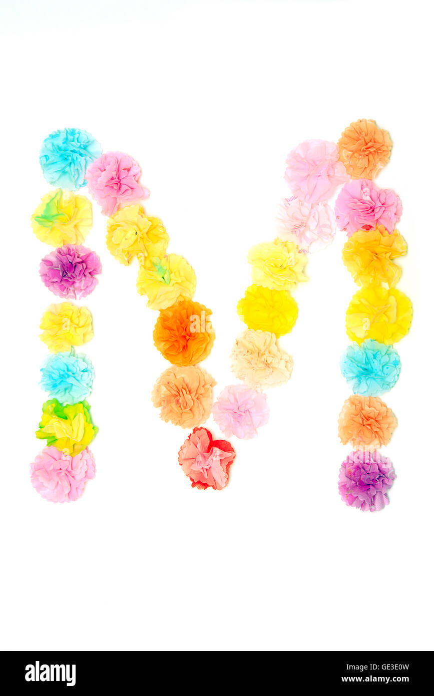 Colorful paper craft work of flowers as alphabet Stock Photo - Alamy