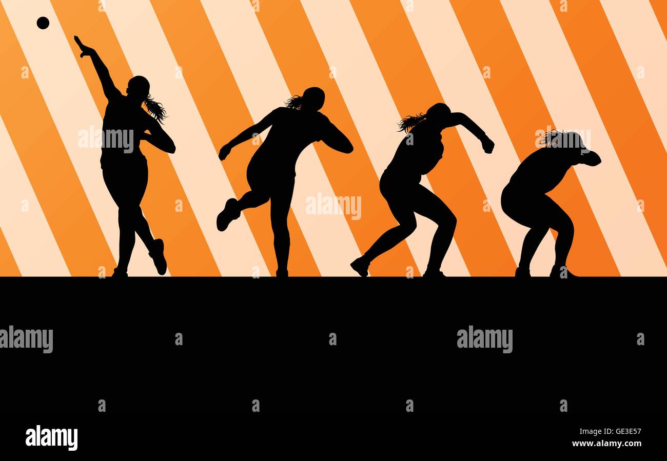 Athletic woman shot put vector background concept for poster Stock ...