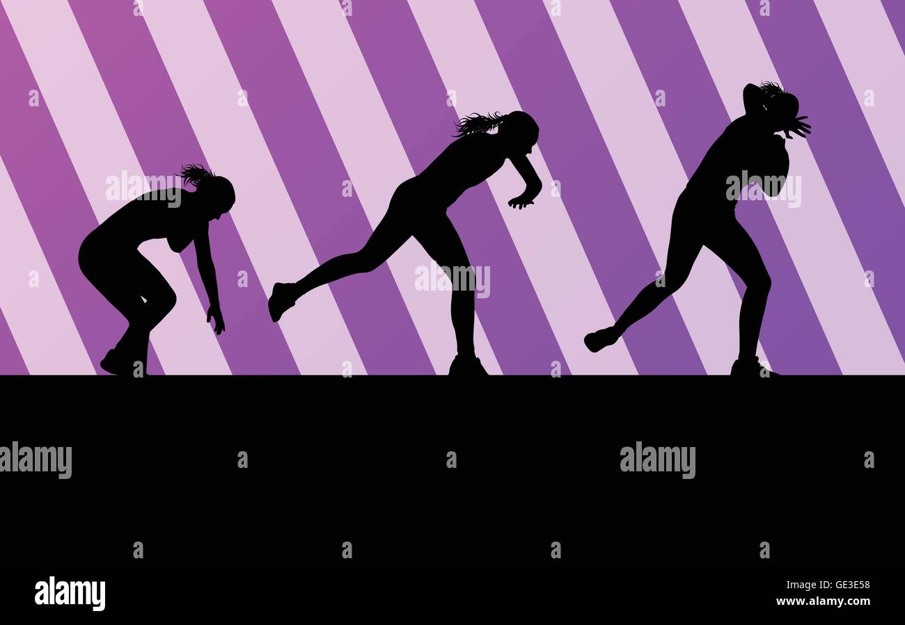Athletic woman shot put vector background concept for poster Stock ...