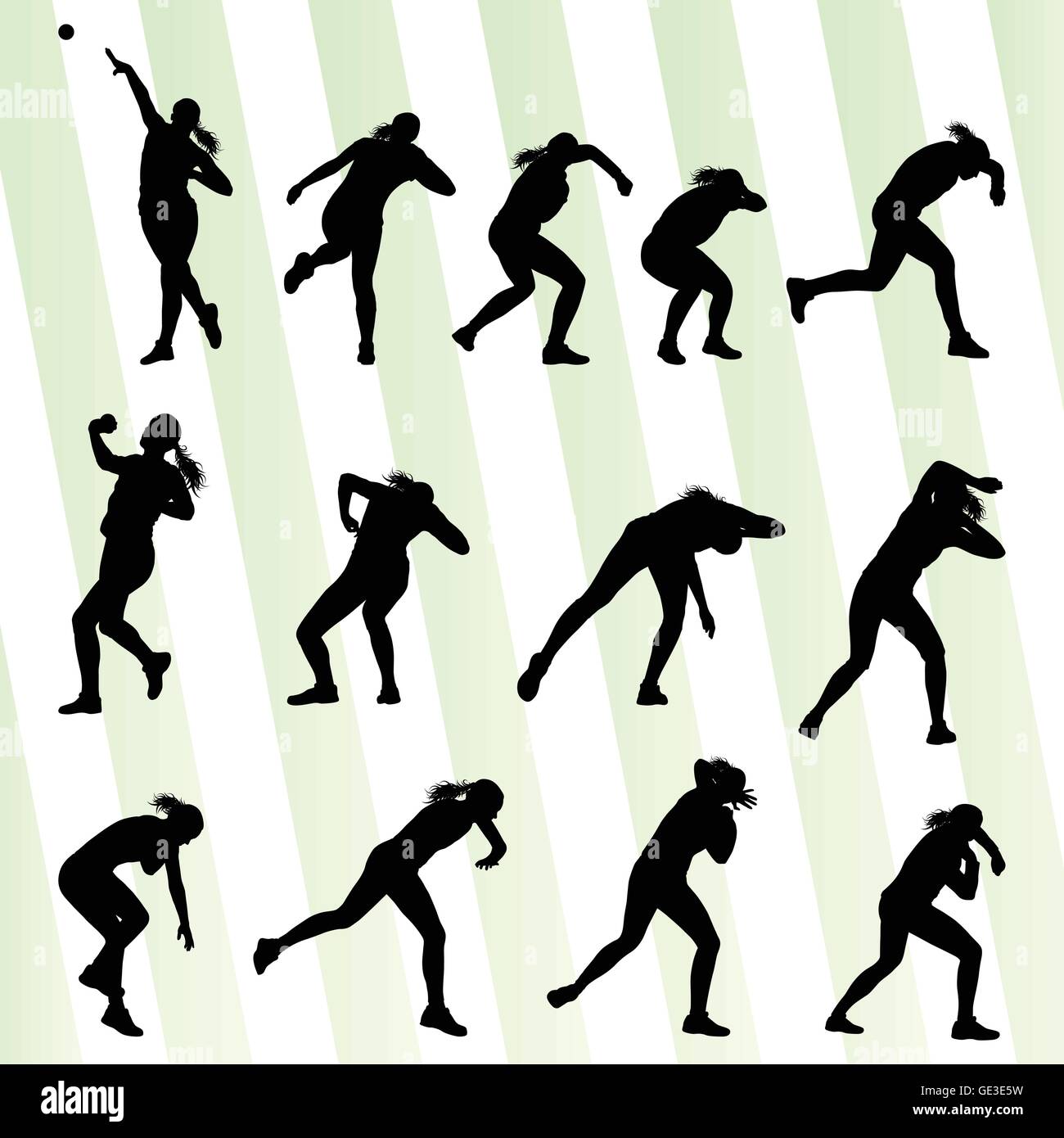 Female shot athlete track field Stock Vector Images - Alamy