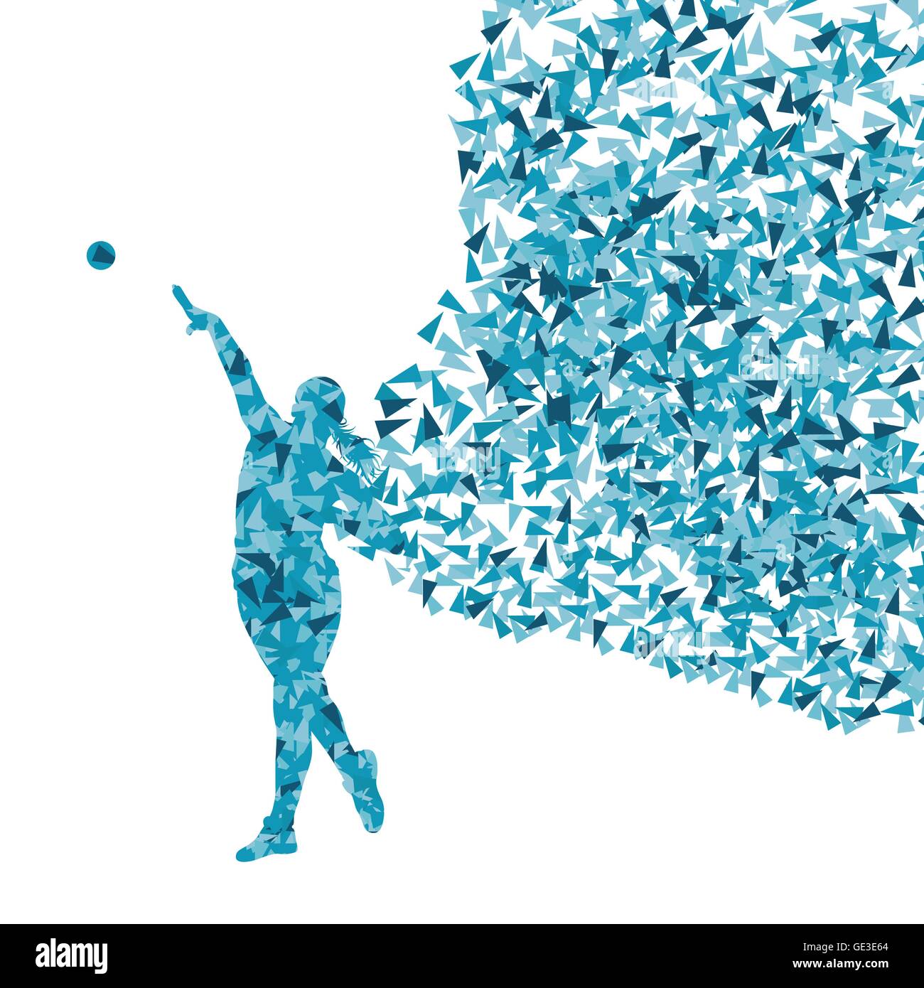 Athletic shot put woman vector background concept made of triangular ...