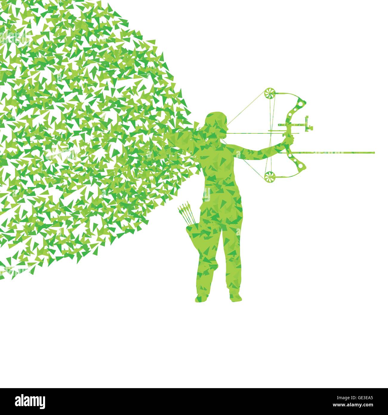 Archer training with bow vector background concept for poster Stock ...