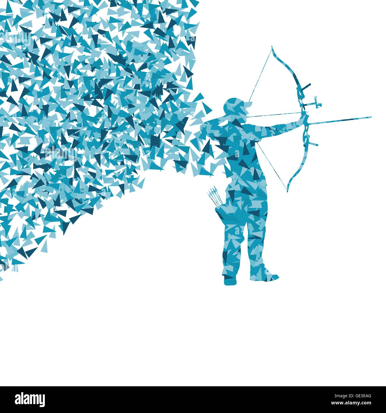 Archer training with bow vector background concept for poster Stock ...