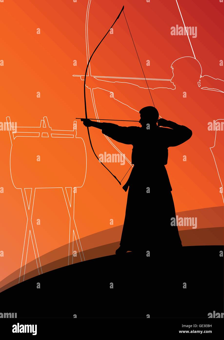 Japanese archery archer Stock Vector Images - Alamy