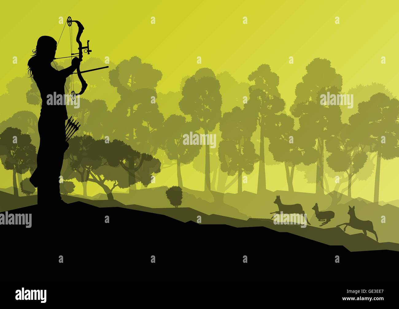 An archer in nature Stock Vector Images - Alamy
