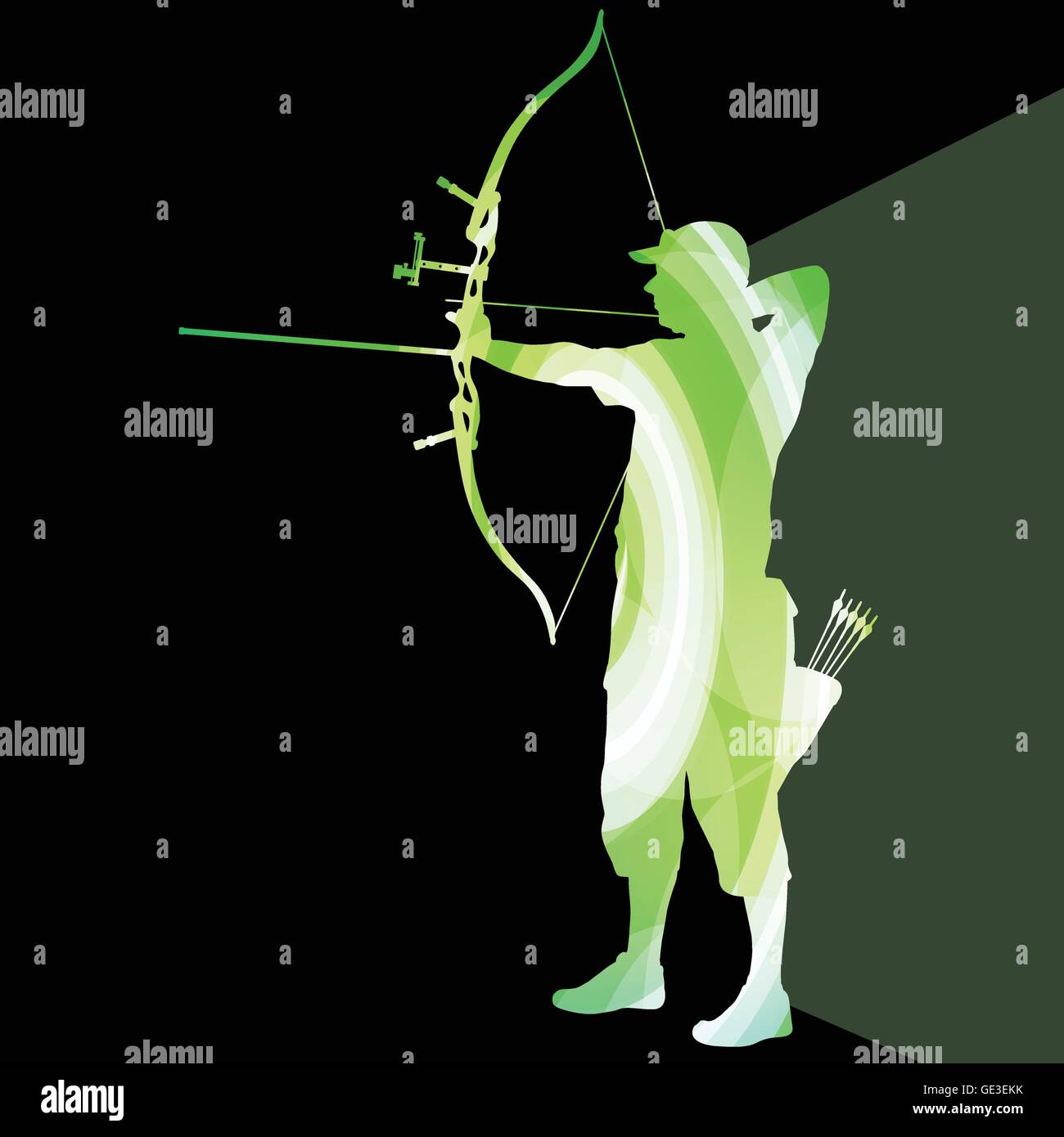 Archer training bow man silhouette Stock Vector Images - Alamy