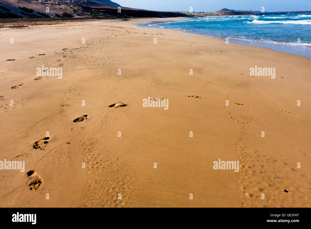 Empty vast sandy beach in Africa Stock Photo - Alamy