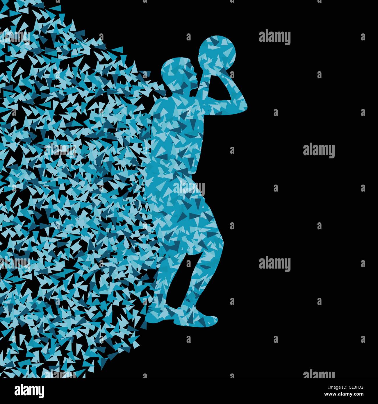 Basketball player winner vector background concept isolated on black ...