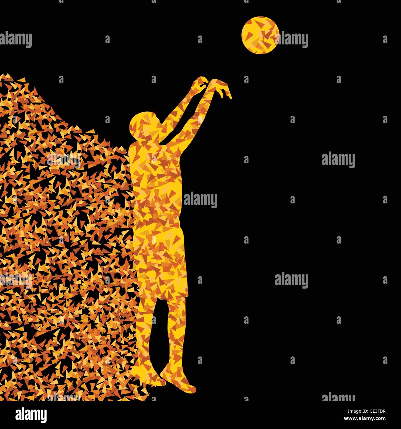 Basketball player winner vector background concept isolated on black ...