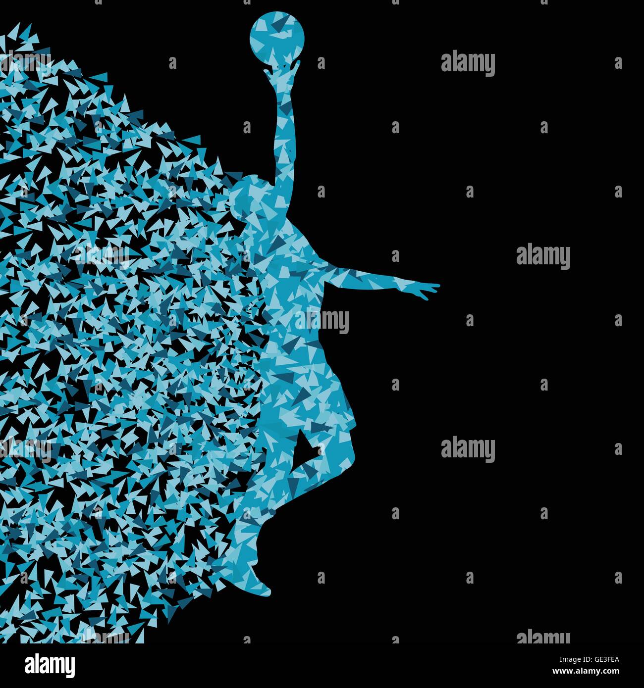 Basketball player winner vector background concept isolated on black ...